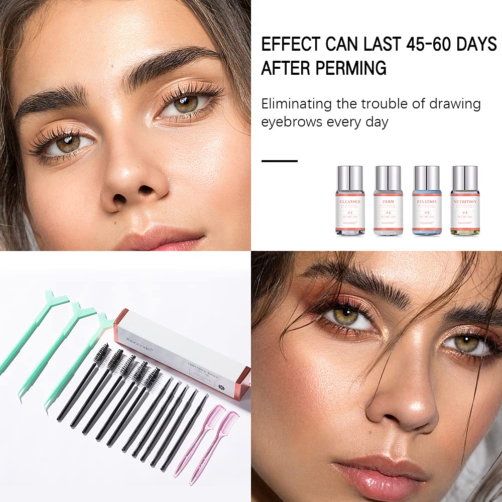 ibcccndc Lash Lift & Eyebrow Lamination Kit - Keratin DIY Instant Fuller Eyelash & Brow Lifting Kit - Ideal for Salon & Home, Long Lasting Formula Lasts 8 Weeks