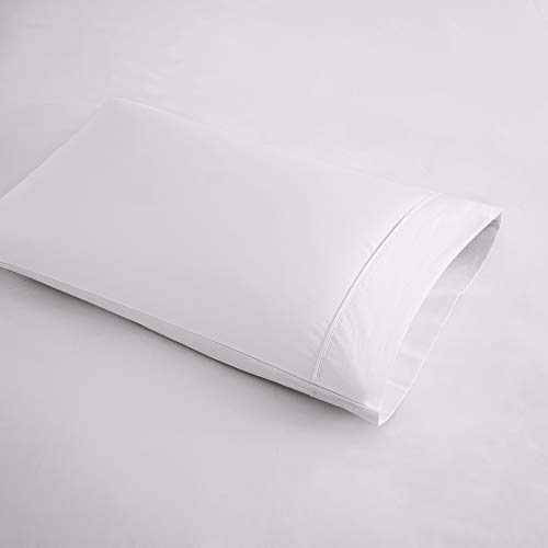 Beautyrest BR 600 TC Cooling Cotton Blend Solid Sheet 16 Inch Deep Pocket Hypoallergenic, All Season, Soft Bedding-Set, Matching Pillow Case, Queen, White 4 Piece,BR20-0987