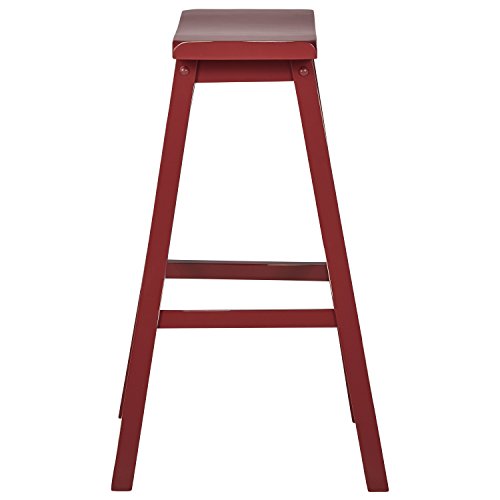 Amazon Brand β Stone & Beam Cottage Wood Bar Stool, 29"H, Red