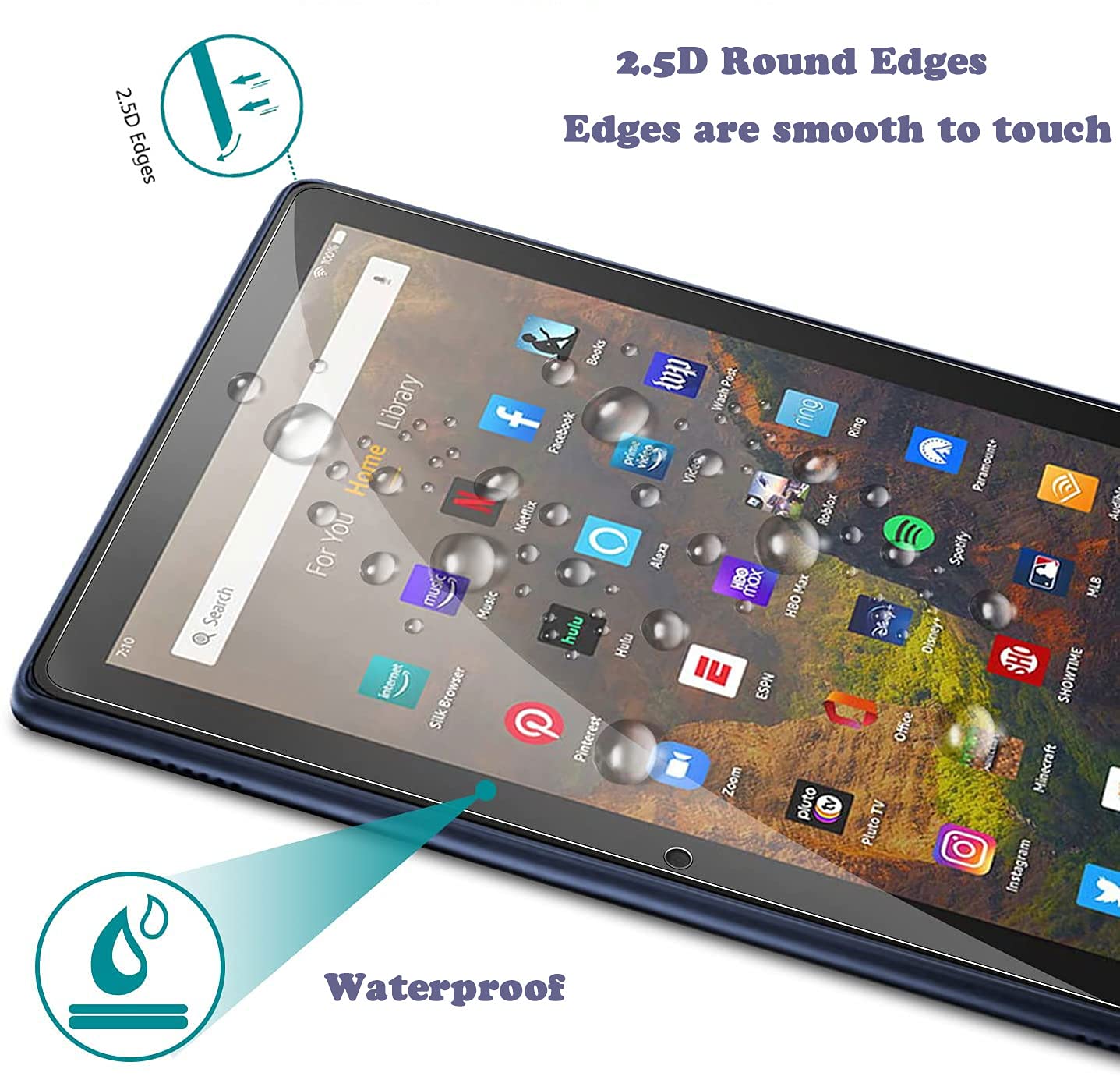 TiKeDa (3 Pack) Designed for All-New Fire HD 10 / Fire HD 10 Plus Tablet 10.1 inch (13th/11th Generation, 2023/2021 Release) Screen Protector, Tempered Glass High Definition Clear Shield