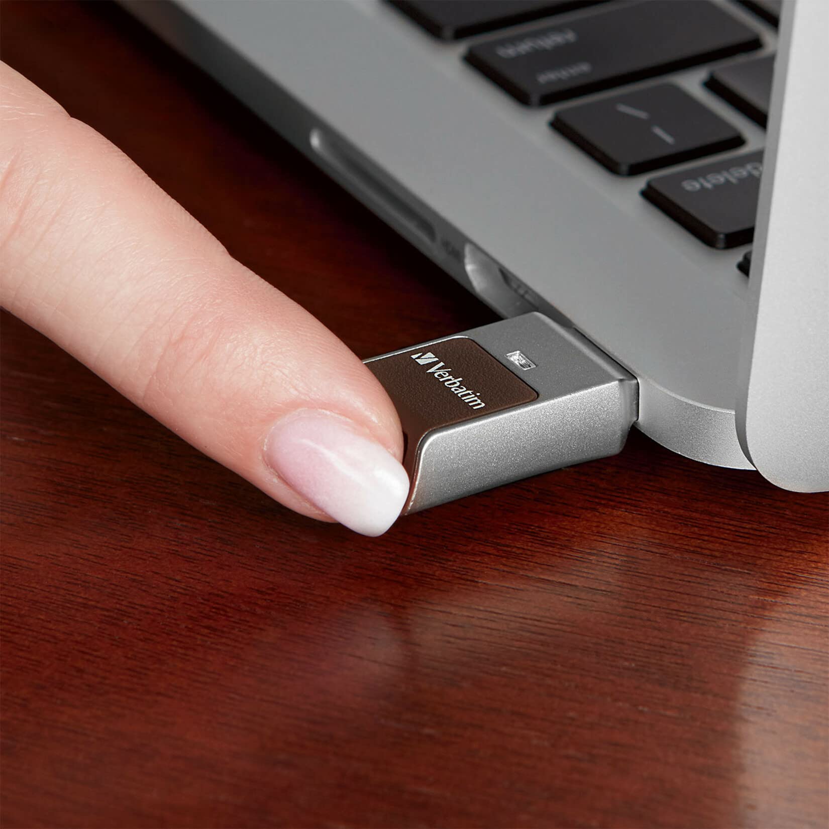 128GB Fingerprint Secure USB 3.0 Flash Drive with AES 256 Hardware Encryption โ Silver