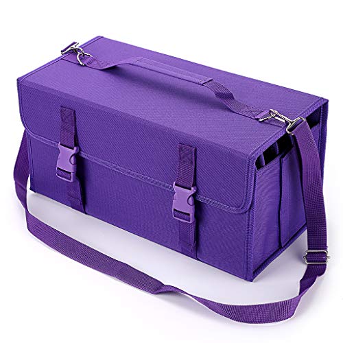 BTSKY New 171 Slots Marker Case Lipstick Organizer-Canvas Markers Holder for Markers and Sketch Markers Purple