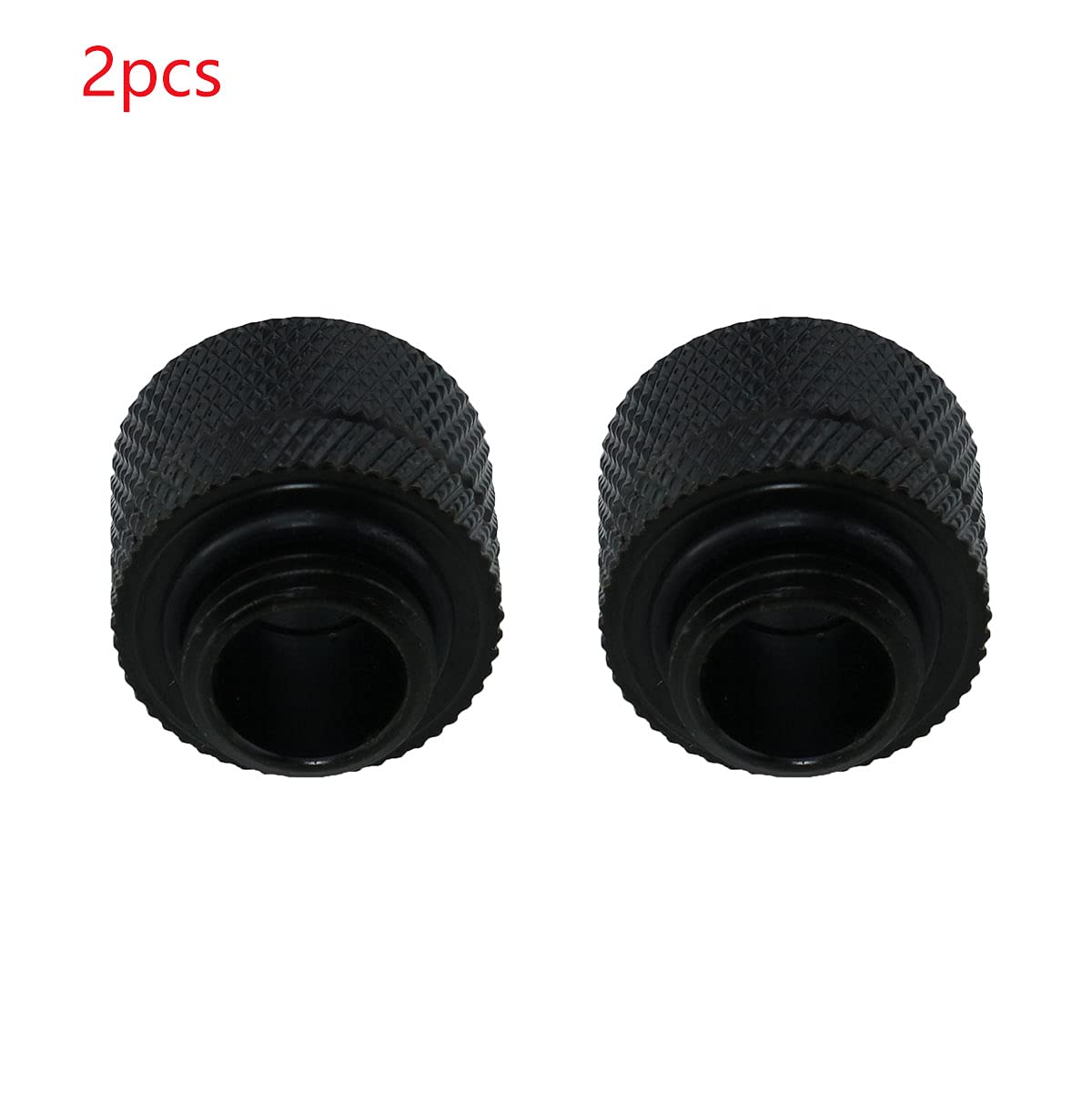 CZQC Black PC Water Cooling System Soft Tube Connector 2PCS G1/4" to 3/8" ID, 1/2" OD Compression Fitting for Soft Tubing