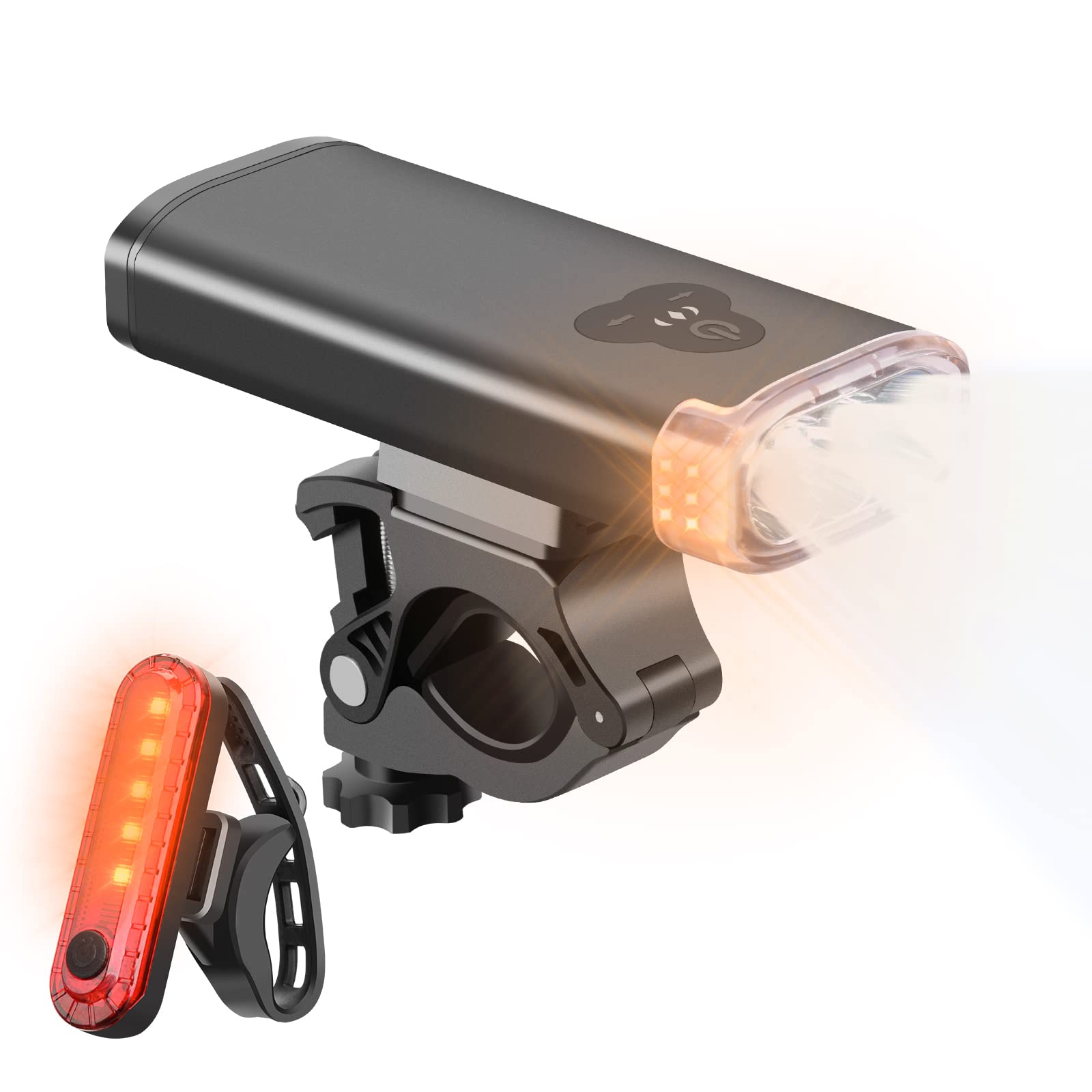 2022 Newest Bike Lights for Night Riding, 5000 Lumen USB Rechargeable Super Bright Headlight with Turn Light, 4 Modes Taillight, Waterproof Runtime 12+ Hours for Cycling Road Mountain,5200 mAh Battery