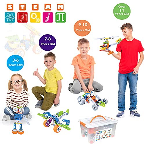 AIVIAI STEM Building Toys Set for Kids Education Construction Building Blocks Toy Learning Engineering Kit Toy for Boys and Girls Ages 5-12 Years Old, Christmas/Birthday Gift Idea (167 PCS)