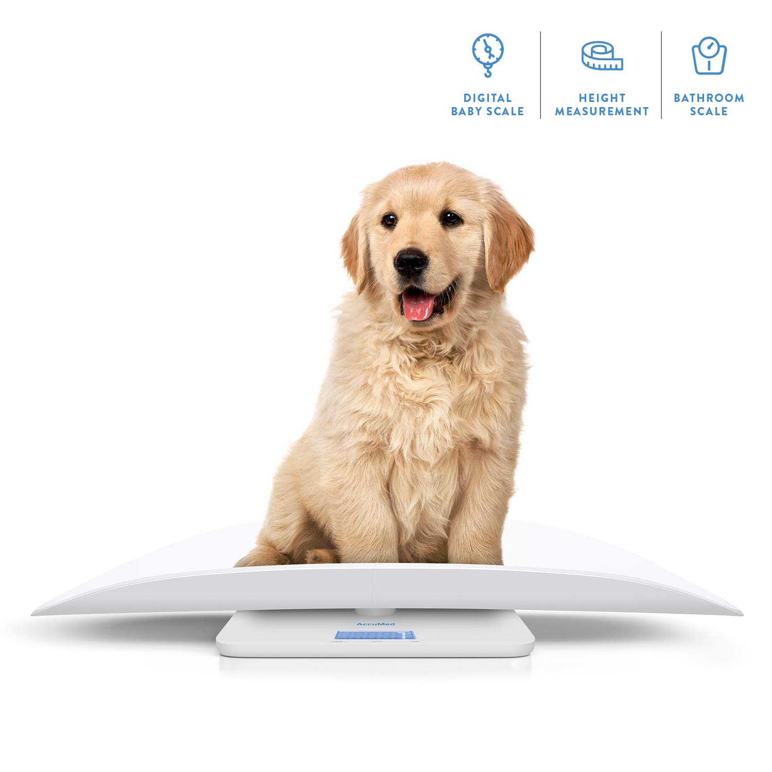 AccuMed Baby Scale, Pet Scale, Multi-Function Toddler Scale, Digital Baby Scale, Blue Backlight, Weight and Height Track