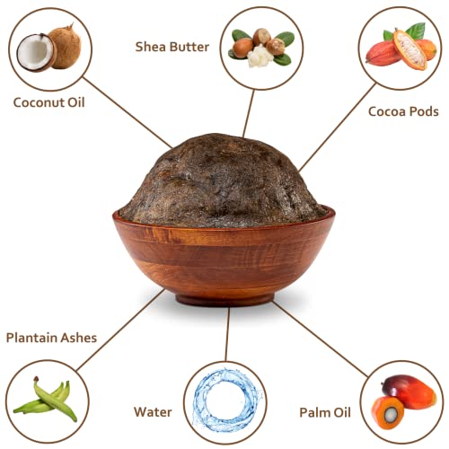 African Black Soap Paste 8 oz. 100% Raw Pure Natural From Ghana. Acne Treatment, Aids Against Eczema & Psoriasis, Dry Skin, Scars and Dark Spots. Great For Pimples, Blackhead, Face & Body Wash.