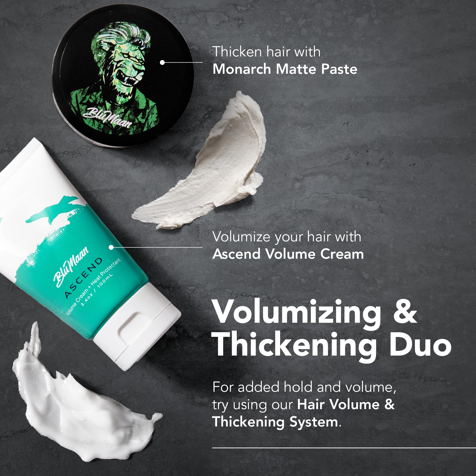 BluMaan Monarch Men’s Matte Paste - High Hold Matte Finish - Versatile, Easy To Apply, Weightless Control, Nourishing and Cleansing Hair Care Essential with Natural Ingredients