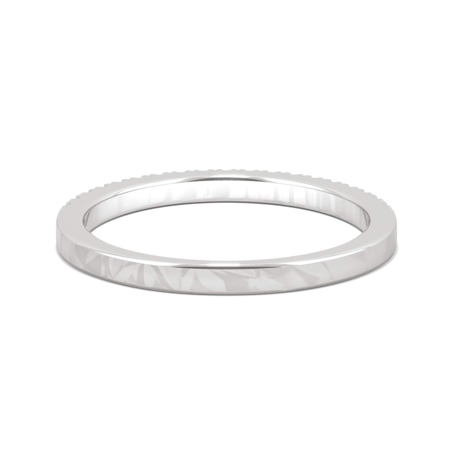 14K White Gold 1.5mm Round Moissanite Wedding Band-size 7 0.29cttw DEW by Charles & Colvard