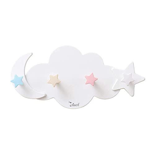 Auch Decorative Wall Mounted Hooks Rack for Hanging Coats Scarves Bags Purses Hats Towels Rails for Children's Room Living Room Organizer(4 Hooks)