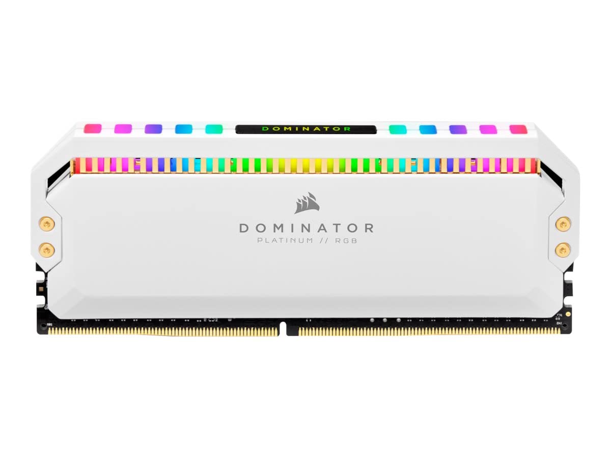 Corsair Dominator Platinum RGB 32GB (4x8GB) DDR4 3200MHz C16 Desktop Memory (12 Ultra-Bright CAPELLIX RGB LEDs, Patented Dual-Channel DHX Cooling Technology, Intel XMP 2.0 Support) White