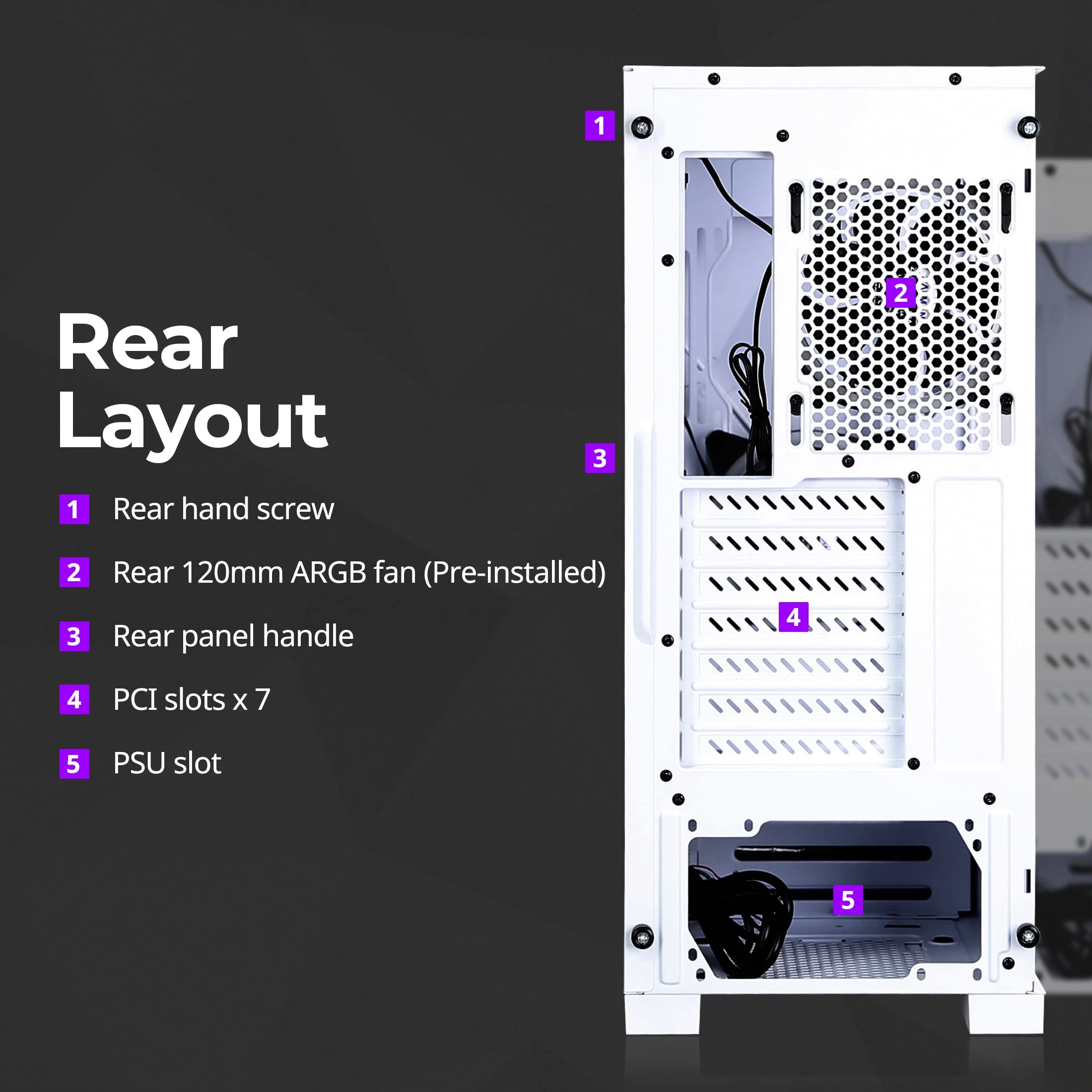 Zalman Z3 Iceberg ATX Mid Tower Gaming PC Case - 2 x 120mm ARGB Fans Preinstalled - Tempered Glass Side Panel - Support E-ATX, 2 x USB 3.0, White