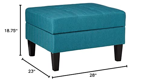 Christopher Knight Home Zahra Fabric Storage Ottoman, Teal / Dark Brown