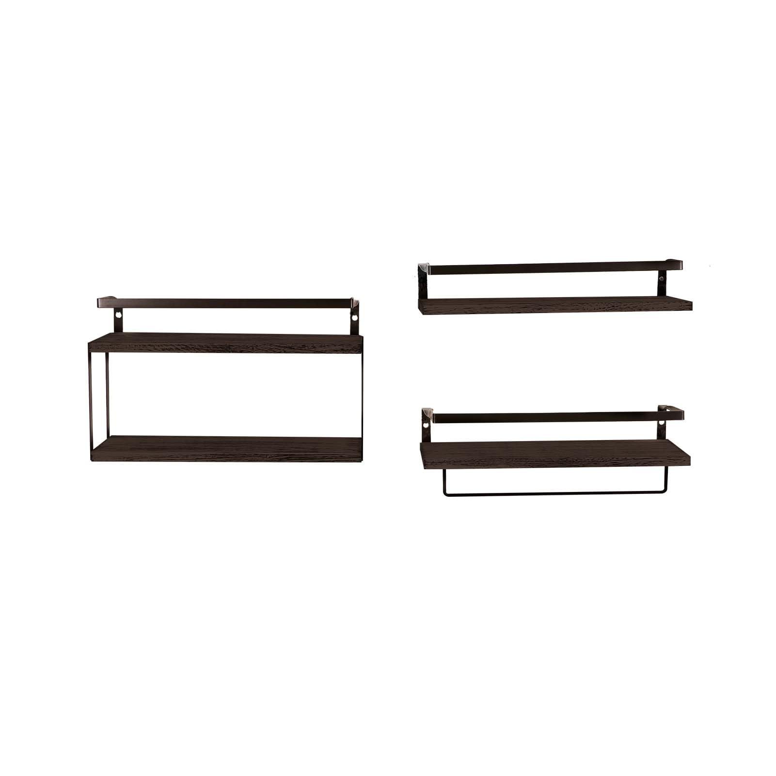 4 PC Home Bathroom Shelves, Simple and Modern Multi-Functional Reasonable Planning of Floating Shelves Bathroom, Bathroom Shelves Wall Mounted Floating Shelves for Wall (Black)