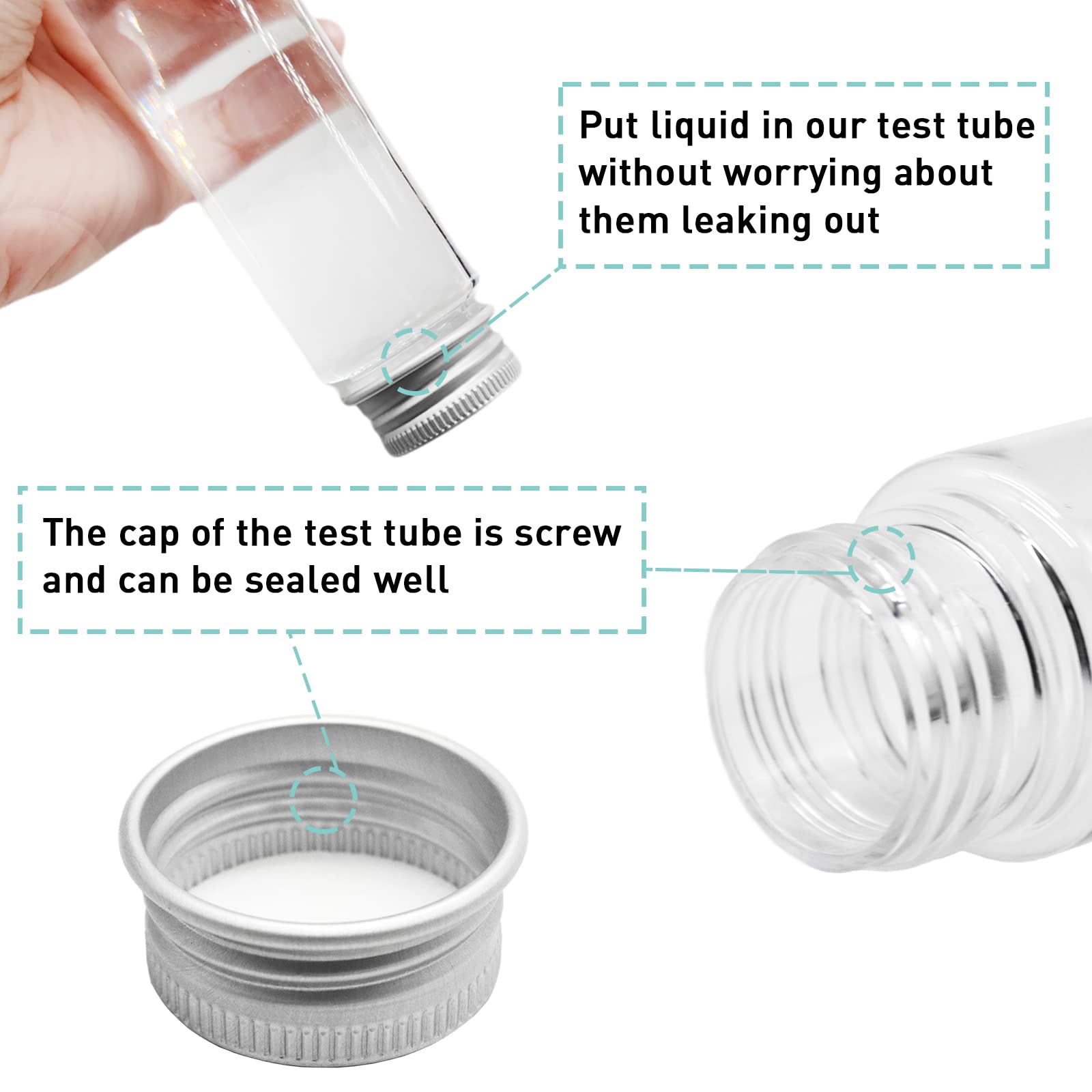20 Pcs Test Tubes,115 ML Clear Plastic Test Tubes with Screw Caps,Flat-Bottomed Test Tubes with Lids for Plant Propagation,Jewelry,Gumball,Candy,Bath Salt Container,Science Party