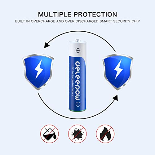 Deleepow Rechargeable AAA Batteries 1100mAh 1200Cycles Nimh AAA Rechargeable Batteries 1.2V 1200Cycles 16-PCS(Only Battery)