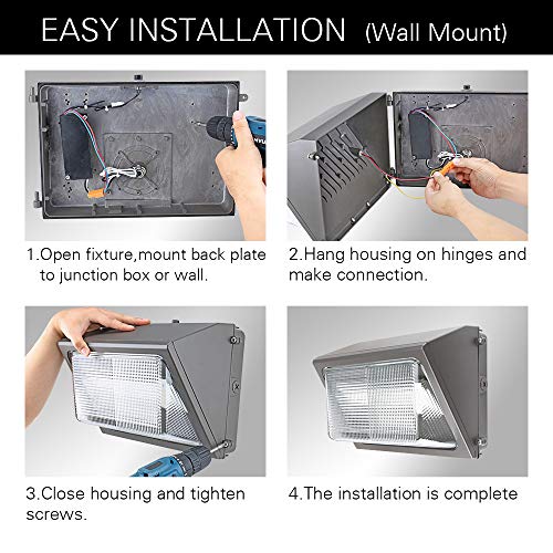 Konlite 100W LED Wall Pack Light 14500LM 145LM/W 5000K Daylight Dust to Dawn 0-10V Dimmable - ETL - 500W Equal