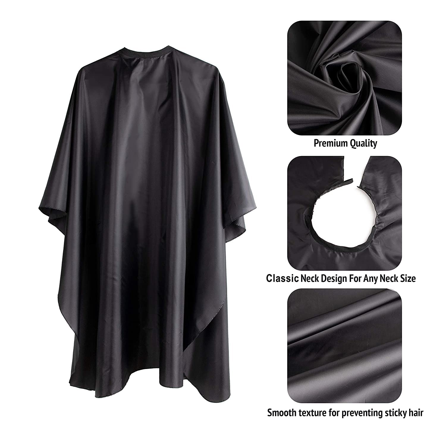 Delkinz Barber Cape with Adjustable Snap Closure waterproof Hair Cutting Salon Cape for Unisex, Perfect for Hairstylists (Pack of 1)