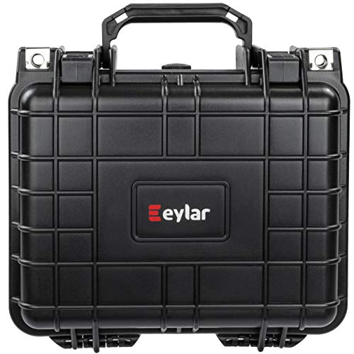 Eylar Small 10.62" Deep Gear, Equipment, Hard Camera Case Waterproof with Foam (Black) TSA Standards