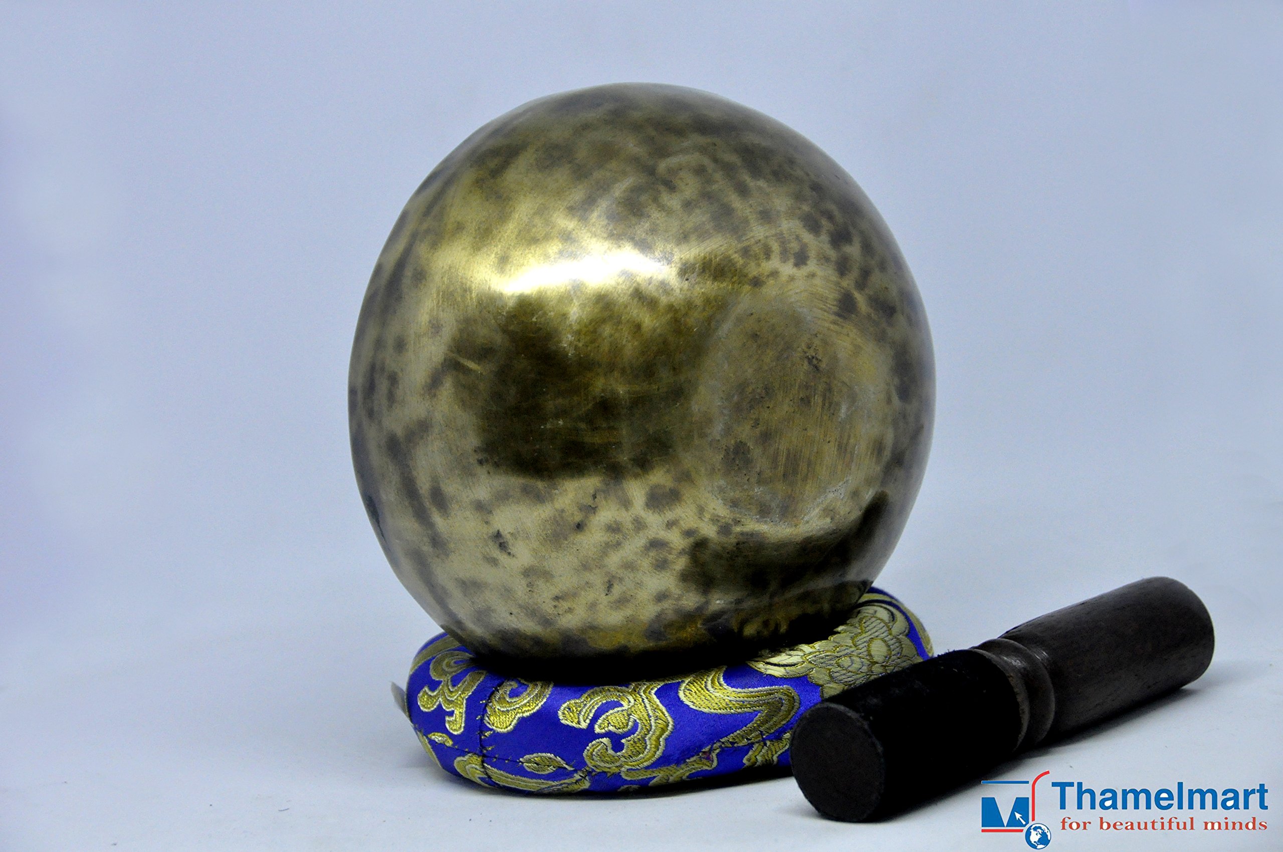 5-Inch Tibetan Handmade Singing Bowl Set ~ Palm Size, best beginner Sound Healer ~ Mallet and cushion included handmade Nepal