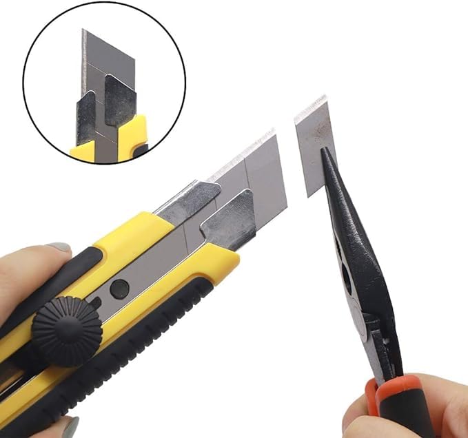 25MM Heavy Duty Utility Knife, Box Cutter with 10pcs SK-5 Retract Blades,Retractable Box Cutter for Cartons, Cardboard and Boxes, Smooth Mechanism, Perfect for Office and Home use