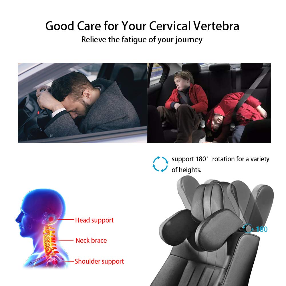 Car Headrest Pillow,Adjustable Road Pal Car Headrest,Sleep Travel Car Headrest,Car Seat Headrest Neck Rest Cushion for Adults