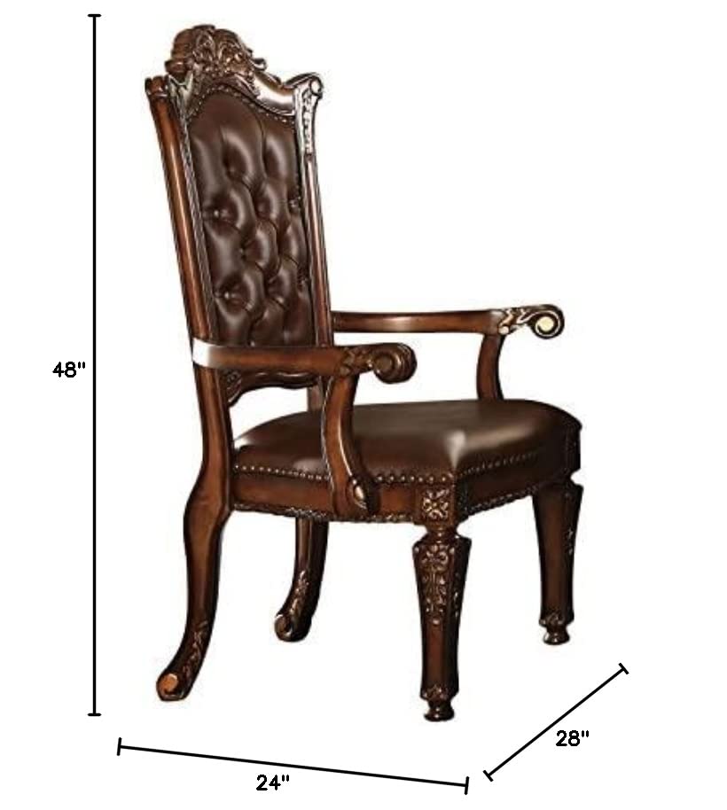 ACME Vendome Executive Chair (Arm) - 92126 -Wood, PU & Cherry