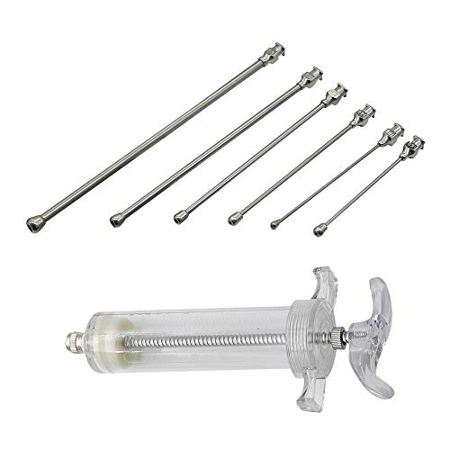 YITON Bird Feeders 20Ml Animal Feeding Syringe With 6Pcs Straight Stainless Steel Gavage Tubes Bird Feeding Accessories 1Set