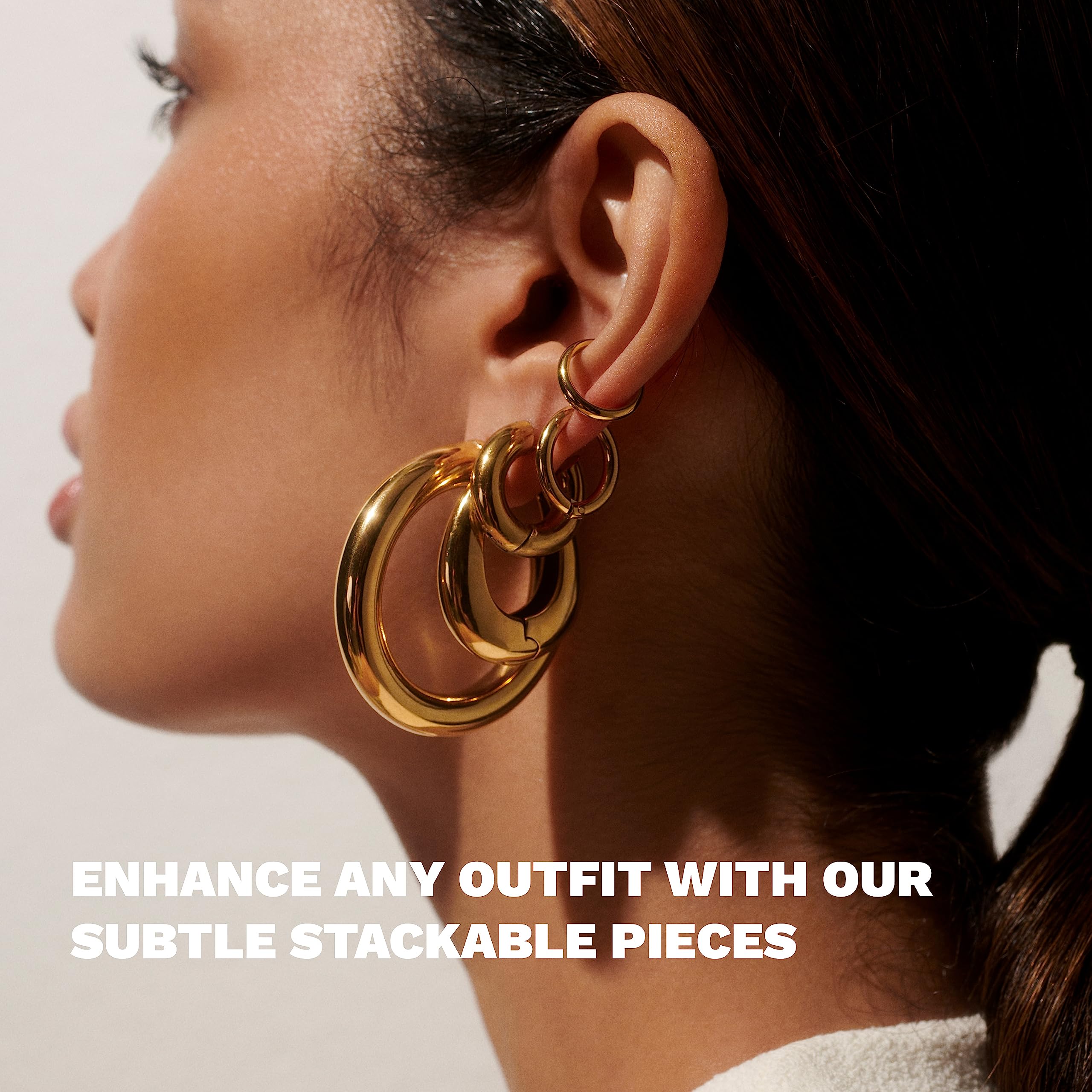 14k Gold Plated Hoop Earrings for Women Trendy Waterproof Sweatproof No Tarnish Jewelry Hey Harper