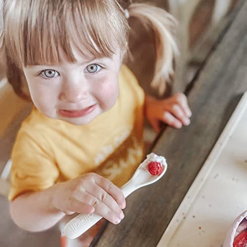 Ali+Oli (3pc) Silicone Spoon Set for Baby (Coco) Unbreakable Silicone Baby Spoon, Baby Spoons Self Feeding 6 Months & Up, Self Feeding Baby Utensils, Multi-stage Baby Feeding Spoon, Ergonomic Design