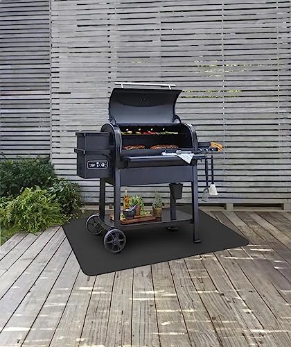 48 x 30 inch Under Grill Mats for Outdoor Grill, Deck and Patio Protector Mat, Double-Sided Fireproof Waterproof Oil-Proof BBQ Mat, Grill Floor Pads Fire Pit Mat Fireplace Mat (48X30 inch)