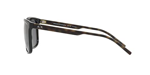 A|X ARMANI EXCHANGE Men's AX4070S Square Sunglasses, Black/Grey Polarized, 57 mm