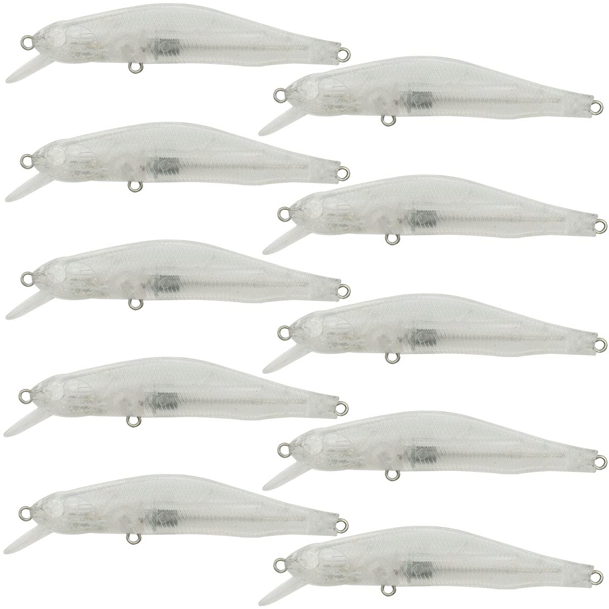10pcs Unpainted Crank Bait Fishing Body Minnow Bait top Water 92mm 6.8g Blank Lures Clear Hard 8187 Free 5mm Eye