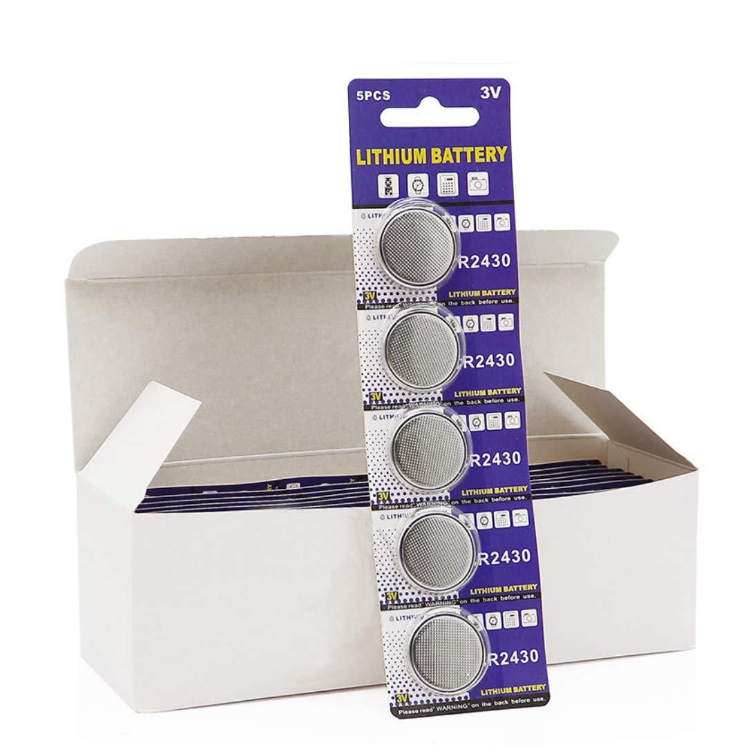 Cotchear 5Pcs CR2430 Button Battery 3V Electronic Lithium Coin Cell Batteries DL2430 BR2430 ECR2430 KL2430 EE6229 for Watch Toy Clocks