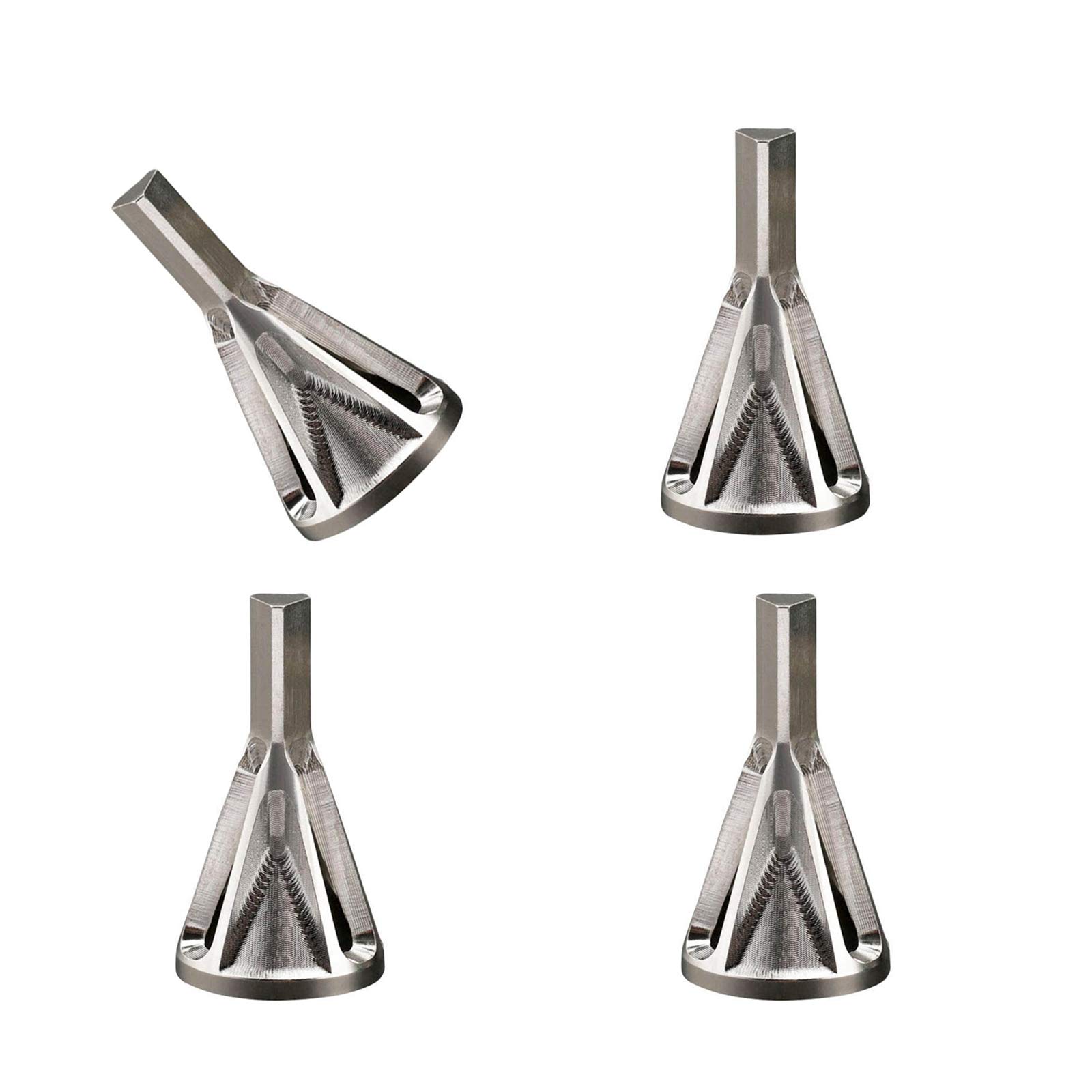 Deburring External Chamfer Tool, Deburring Tool Hard High Speed Stainless Steel Remove Burr Quickly Repairs Tools for Drill Bit External Chamfer Silver Triangle 4PCS