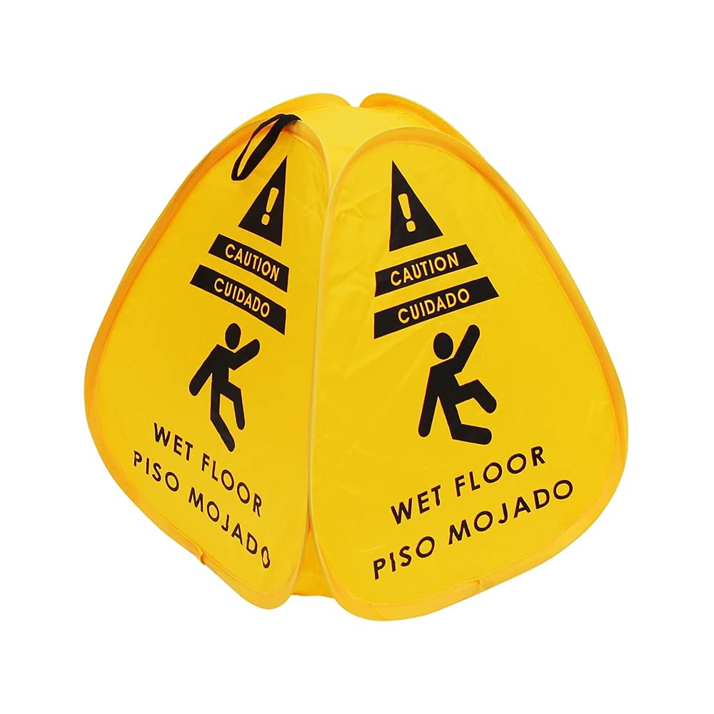 3 Pack Pop-up Caution Wet Floor Sign 16in for Restaurant, Commercial and Industrial Safety