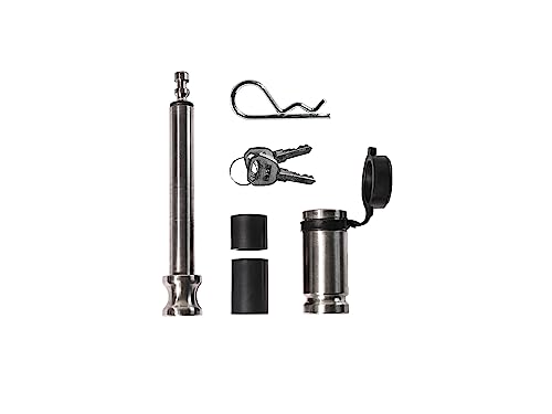 Bulletproof Stainless Steel Trailer Hitch Locking Pin with Weather Resistant Rubber Cap, 5/8β Diameter, Universal Fit, & Compatible with Class 1, 2, 3, 4, & 5 Hitches
