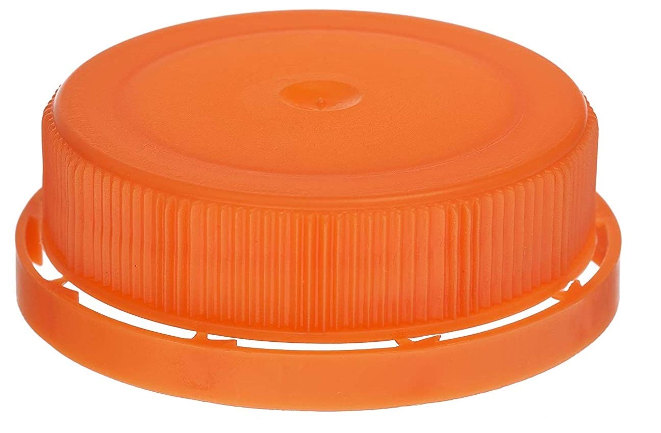 38MM Orange Tamper Evident Ratchet Caps/Lids for Plastic Juice Bottles, Clear Juice Bottles and more by EcoQuality (50)