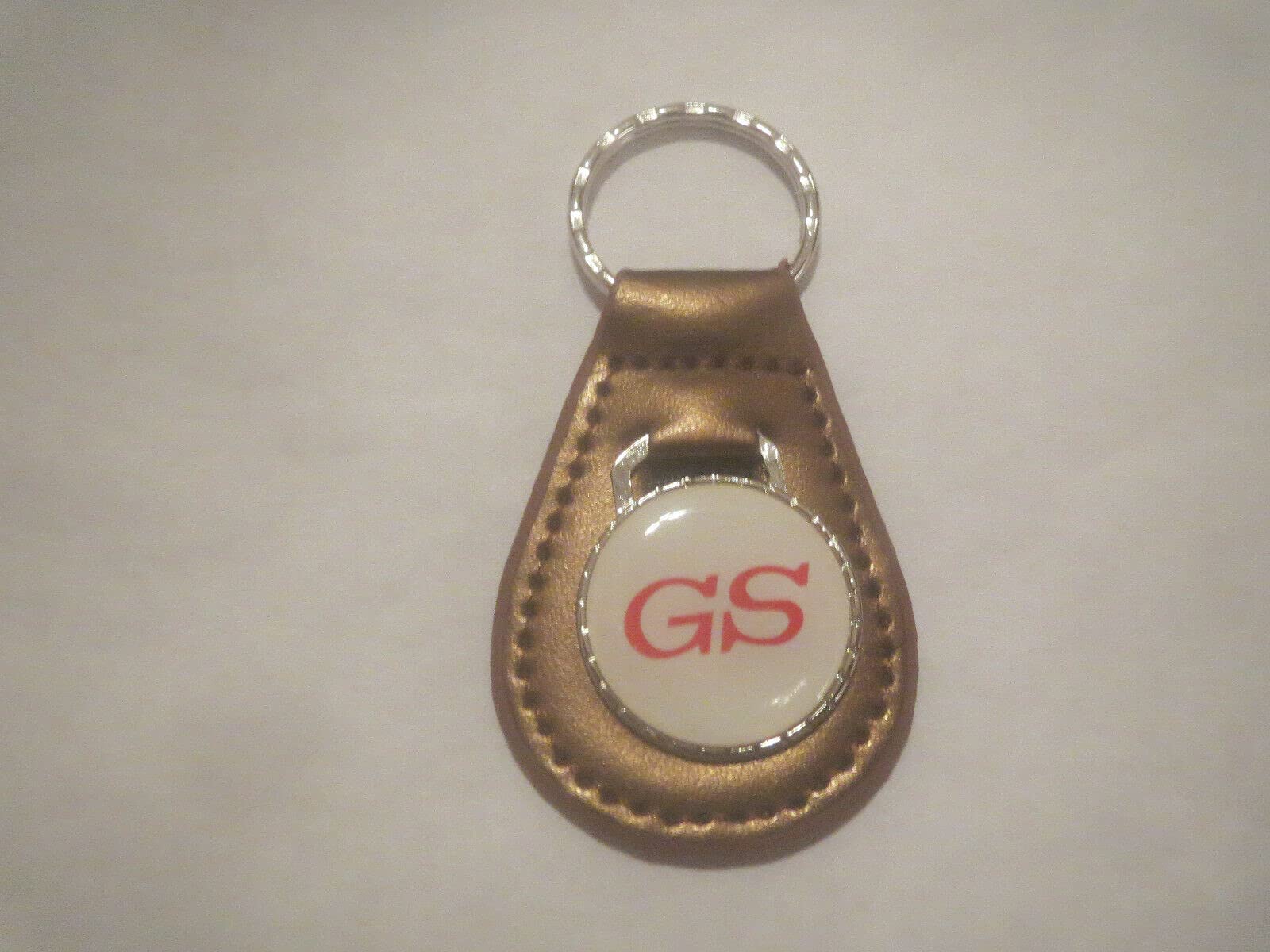 1960's 1970's GRAN SPORT GS VINTAGE LEATHER LOGO KEYCHAIN - COPPER