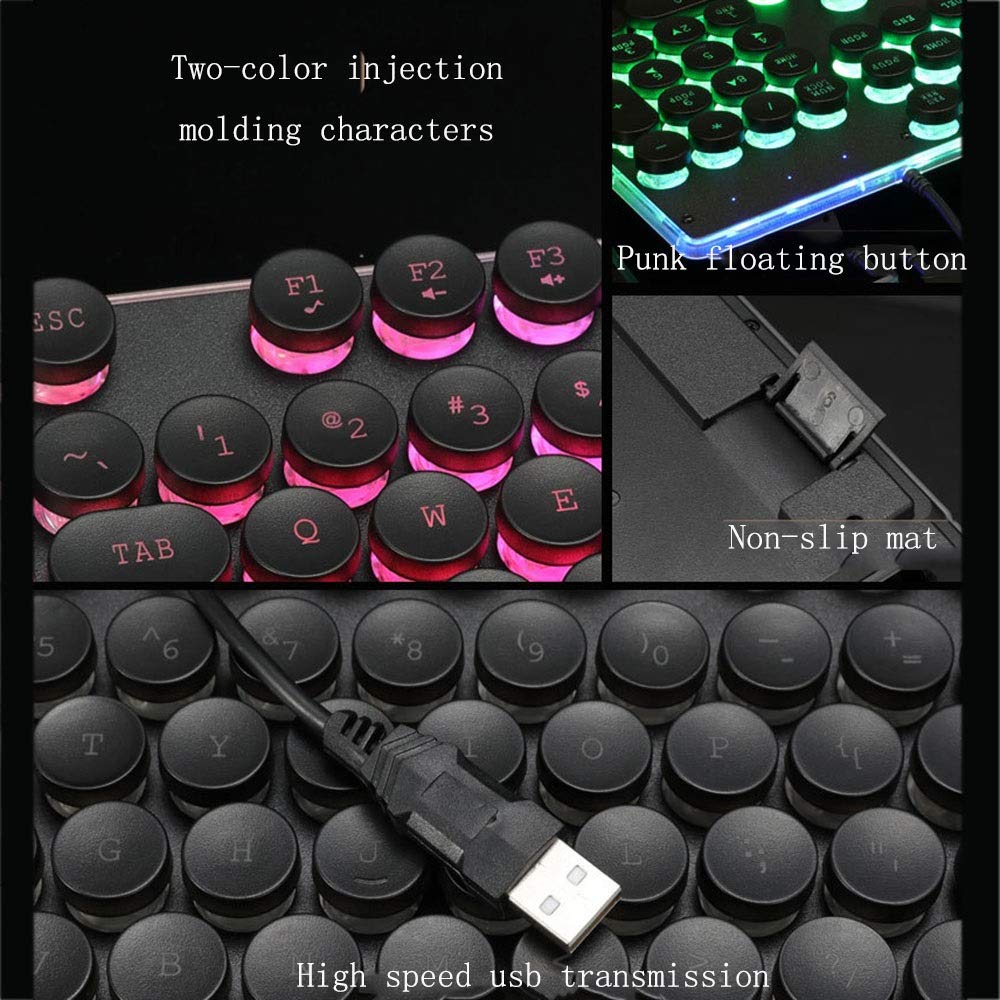Computer Keyboard-Wired Keyboard Punk Gaming Keyboard Mechanical Keyboard Can Be Illuminated-104 Keys YANG1MN (Color : Orange)