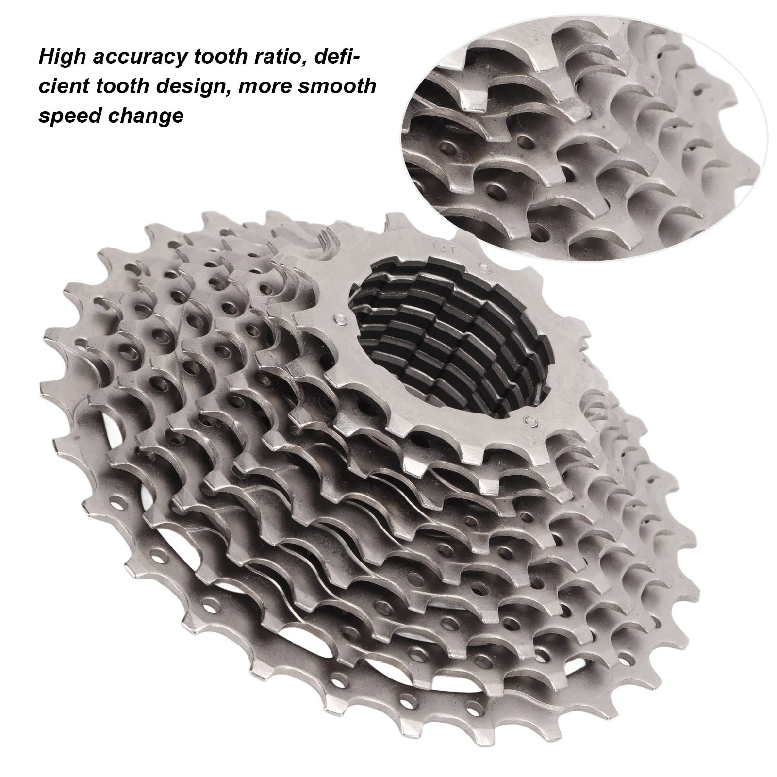 11 Speed Bike Cassette, Multi Layer Electroplating 11 Speed 11β28T Bike Cassette Steel Smoother Shifting for Road Bike