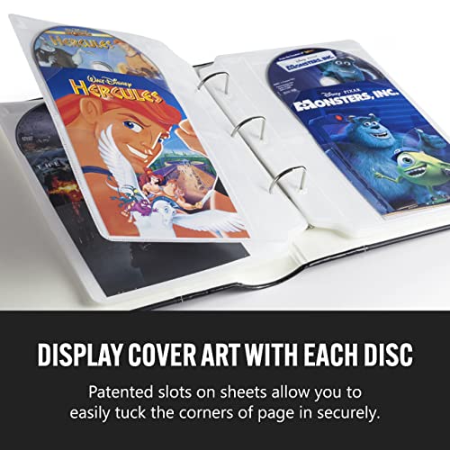 Bellagio-Italia Insert Sheets for CD/DVD Storage Binder - Holds DVDs, CDs, Blu-Rays & Video Games - Acid-Free Binder Organizer Sheets - 16 Sheets - 2 Pack