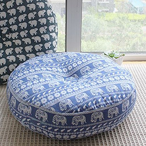 A.B Crew Japanese Style Zafu Meditation Yoga Bolster Tatami Floor Round Cushion(Elephant,19.7")