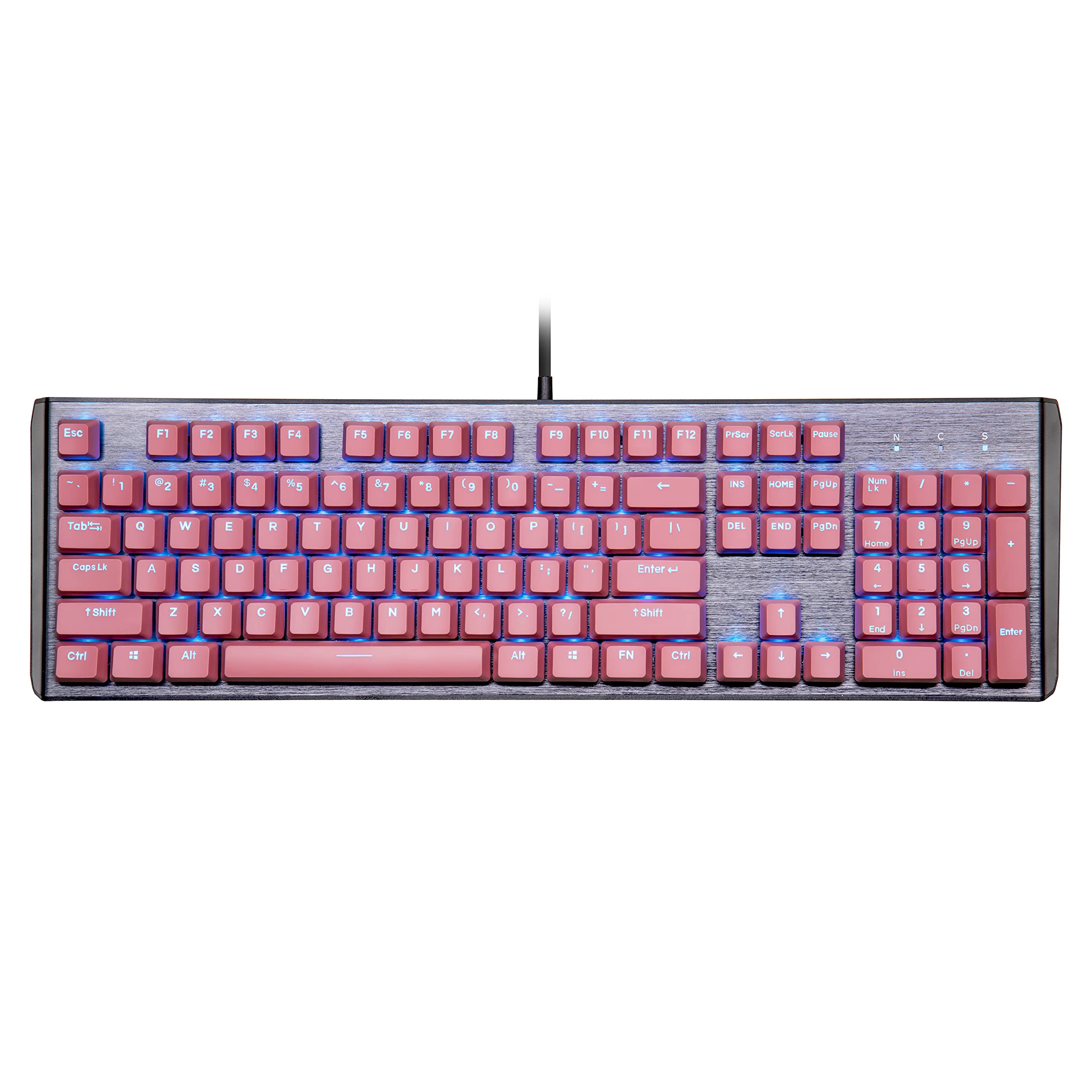 Cooler Master PBT Doubleshot Backlit Keycap Upgrade Set Sakura Pink for Mechanical Keyboards, Compatible with Standard US 104 Layout Keyboards (KC-NPDMF1-US)