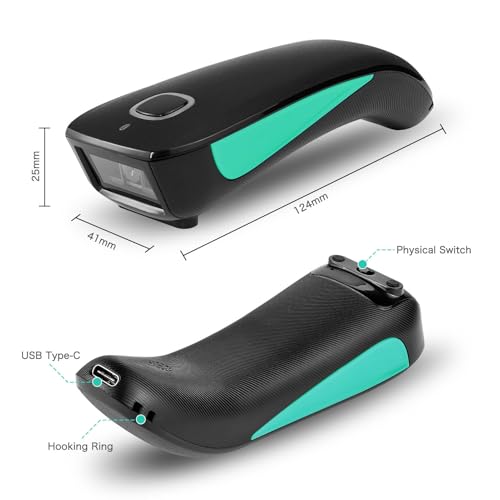 1D Barcode Scanner, USB BT 2.4G Portable Versatile Accurate AutoSensing Scanning Barcode Scanner for Retail Stores