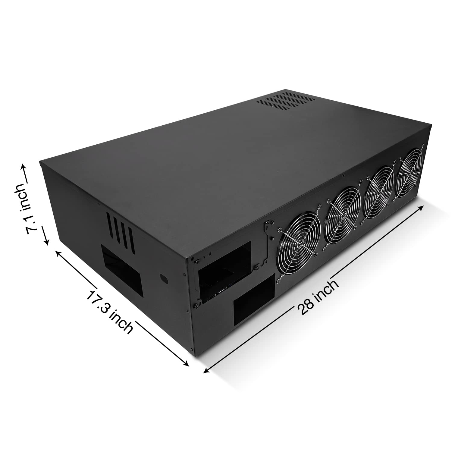 DAYLEAD Mining Rig Case 8 GPU Mining Case with Mining Motherboard Support 8 Cooling Fans(4 Preinstalled) for BTC/ETH/ZEC GPU Mining Rig (Without GPU, PSU)