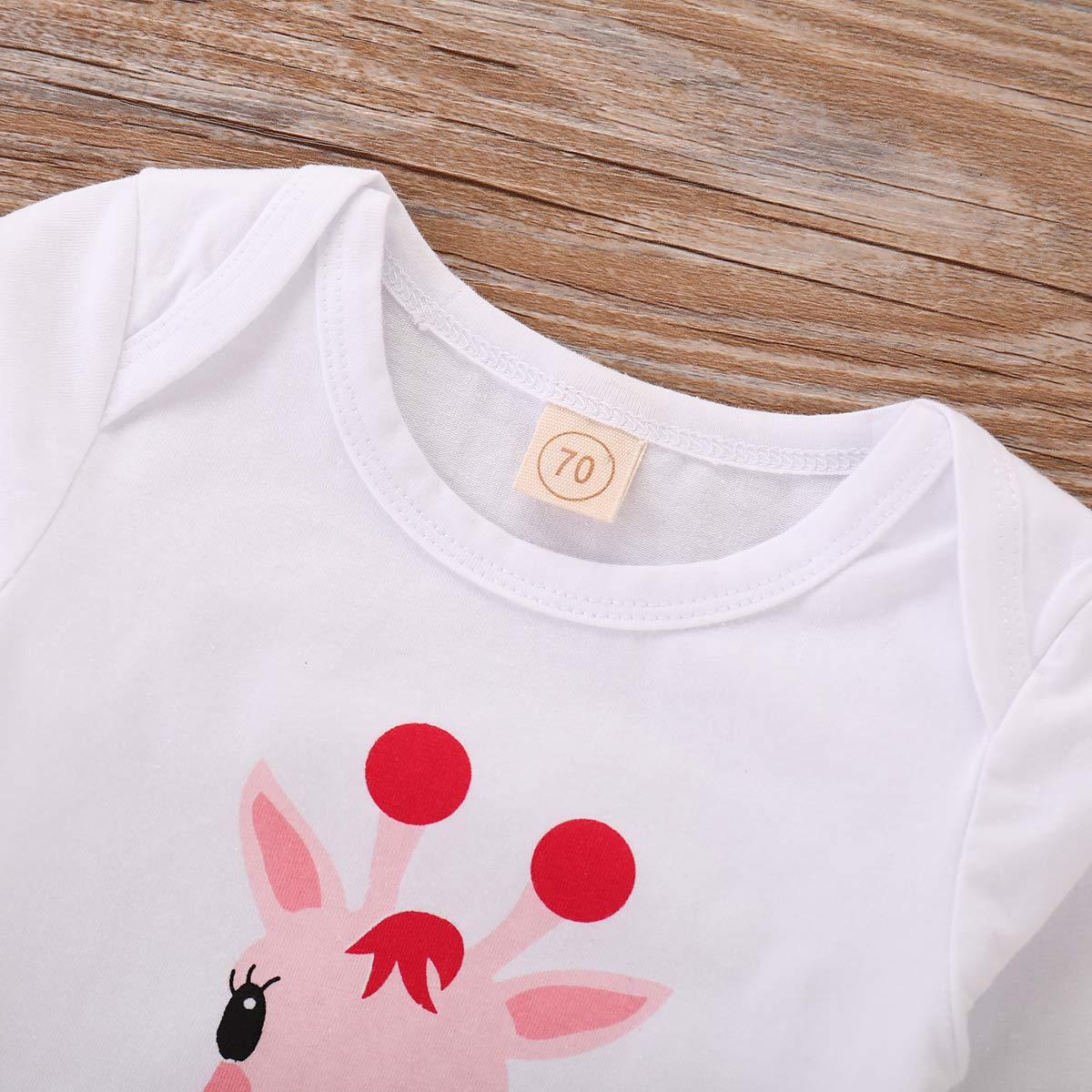 BOEBNOZCV Newborn Toddler Baby Girl Outfits Giraffe Bodysuit Top + Pink Legging Pants Set with Hat Infant Clothes