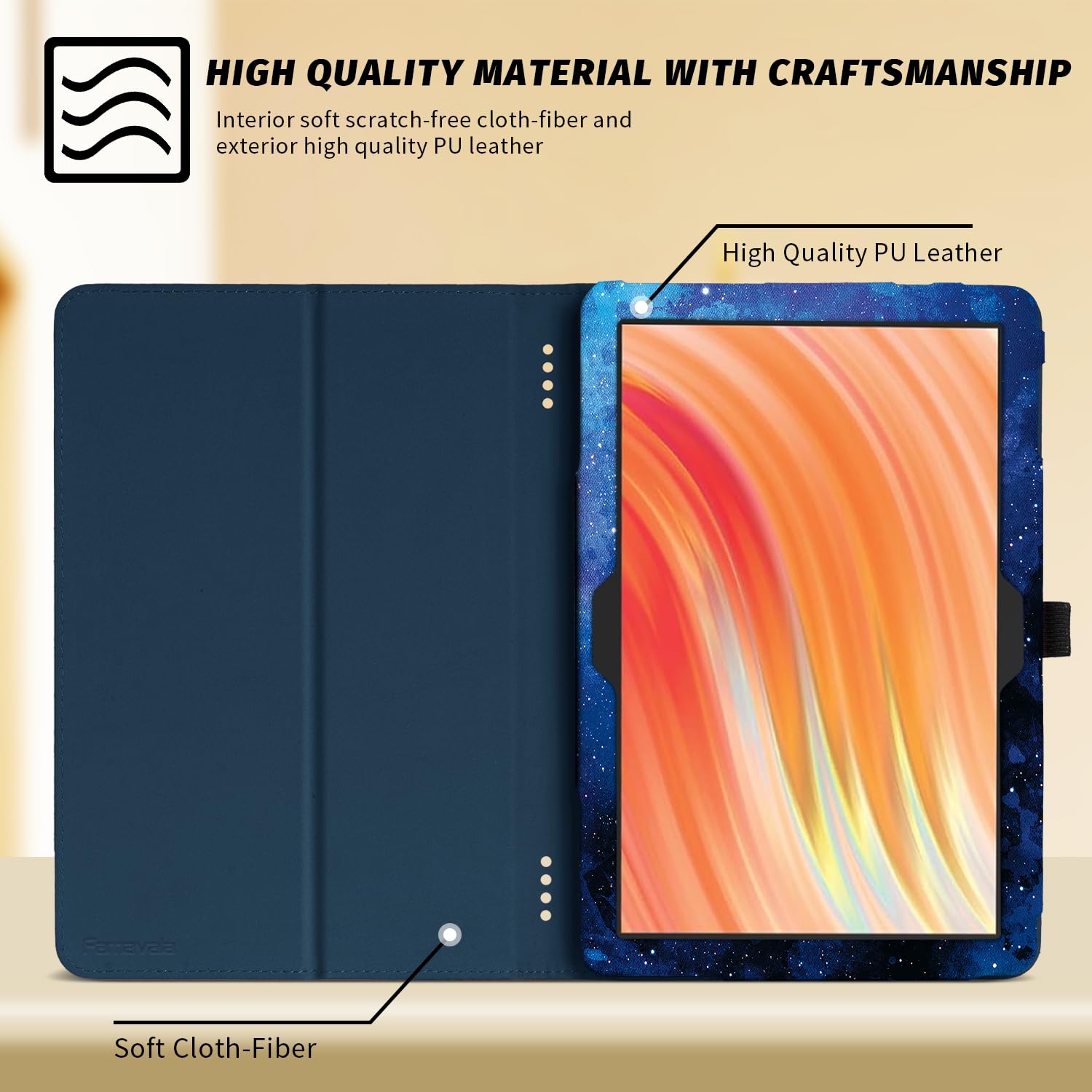 Famavala Folio Case Cover for 10.1" Amazon Fire HD 10 / Fire HD 10 Plus Tablet [13th/11th Generation, 2023/2021 Release] (BlueSky)
