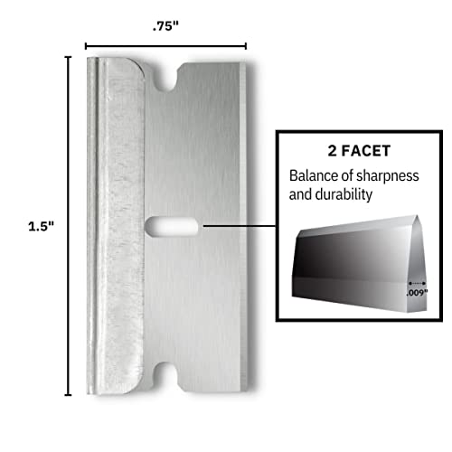 American Line Single Edge Razor Blades - 100 Blades - .009" Heavy Duty High Carbon Steel Utility Blades with Aluminum Backing - Fit Box Cutters and Razor Blade Scraper - 66-0089