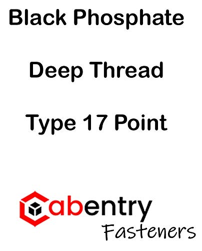 Cabentry Brand | Wood Screws | Flat Head with Nibs | Phillips Square Drive | #8 | 1 1/4 Inch | Deep Thread | Type 17 Point | Black Phospate Finish | 100 Pack